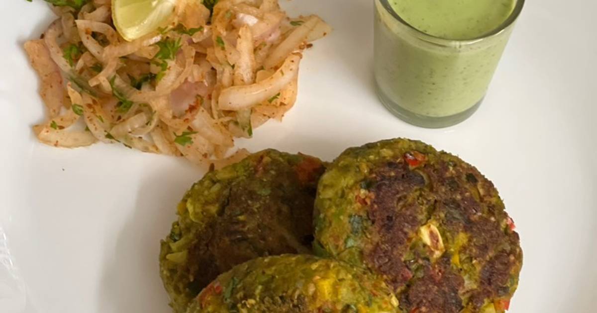 Fresh Green Chholia { CHANA }Kabab With Mint Dip & Spicy Onion 🧅 Salad ...