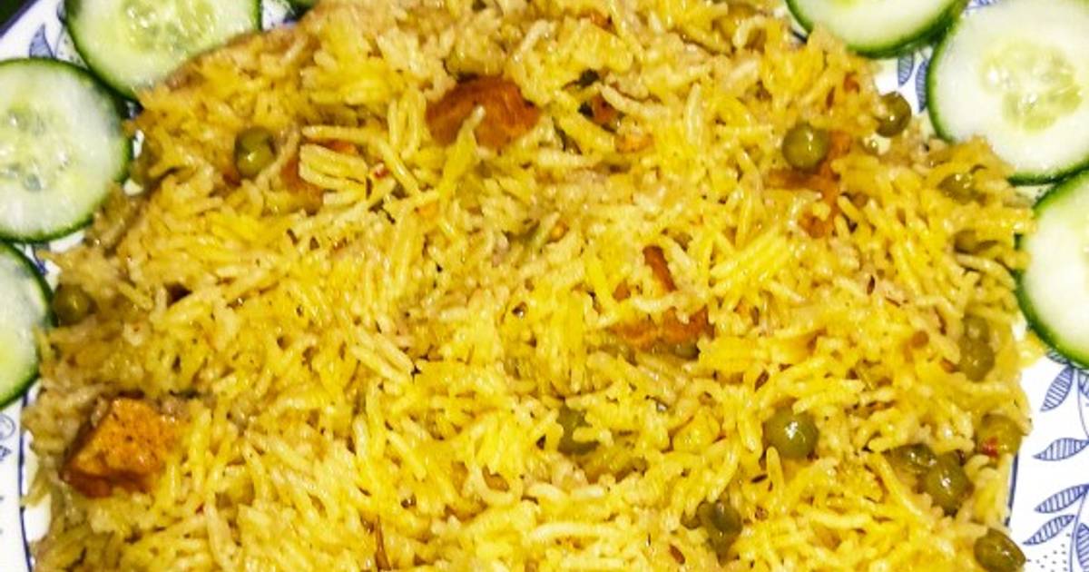 Chicken Chunks Green Peas Rice or Tahiri 😋 Recipe by Bushra Mazhar ...
