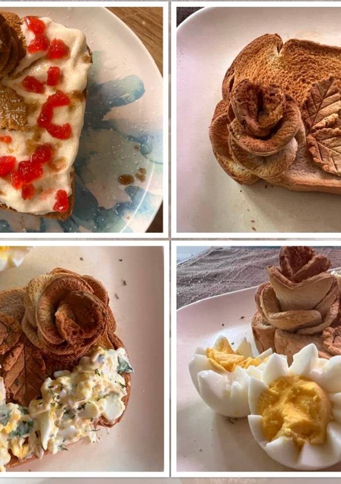 3D flower toast Recipe by Sarvat Hanif - Cookpad