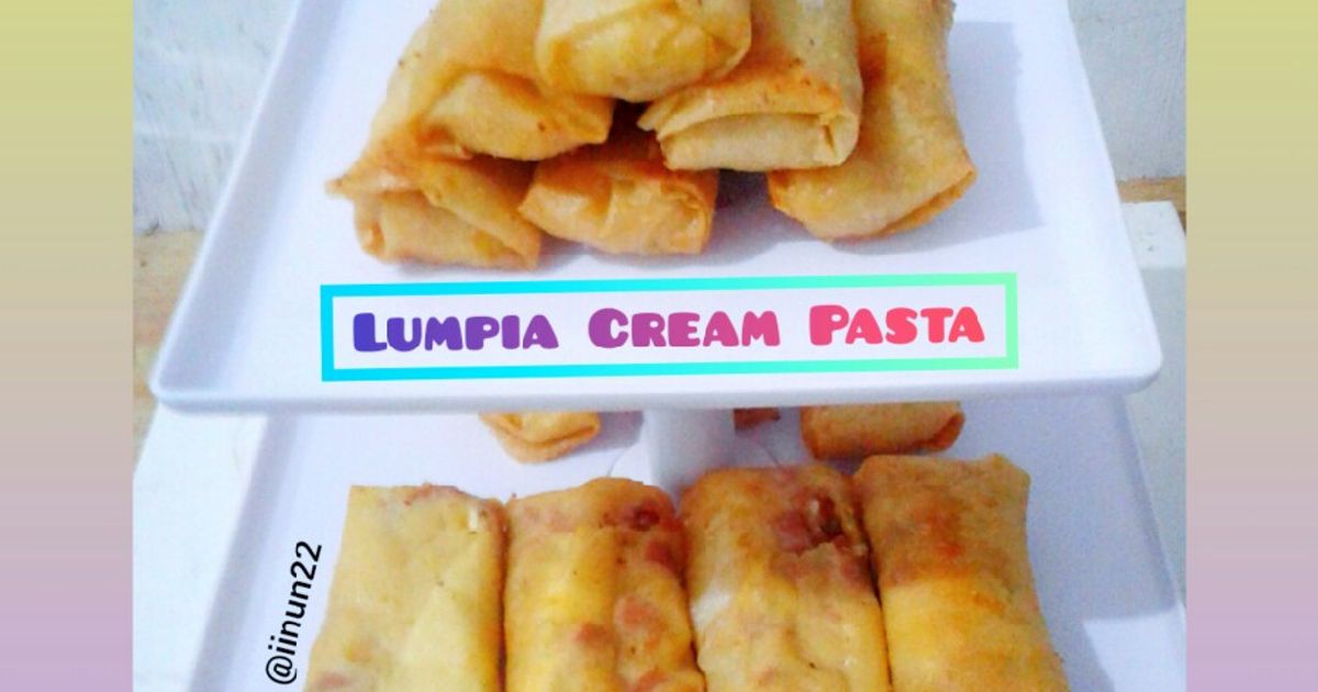 Resep 45. Lumpia Cream Pasta 🧀 🌯 oleh nonanun - Cookpad