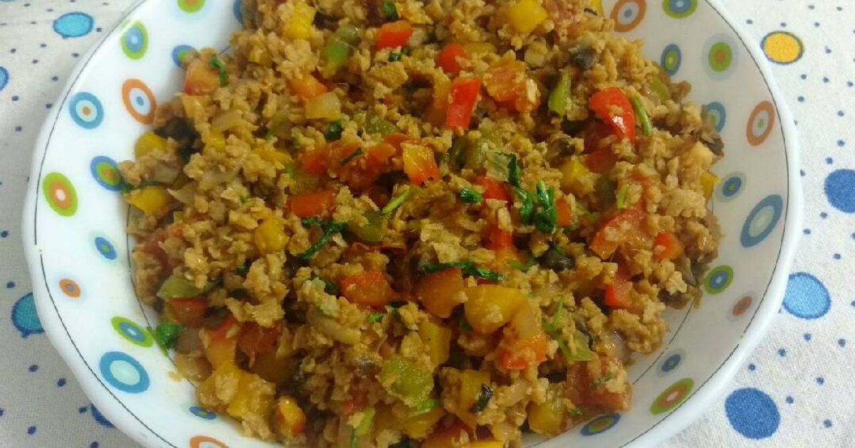 Veg Bhurjee With Soya Granules And Mushrooms Recipe by Hardeep Kaur ...