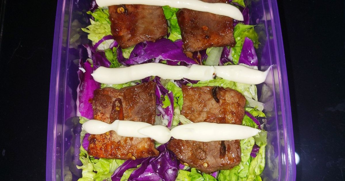 Resep Salad Mayo Kol Ungu Selada, Daging Sapi Topside Teriyaki Pedas ...