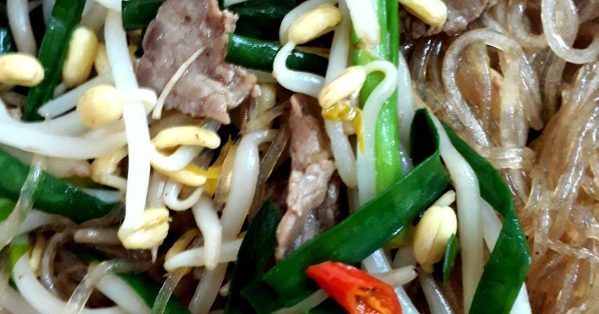 Cách Làm Món Miến xào bò giá hẹ của Ann Nguyen - Cookpad