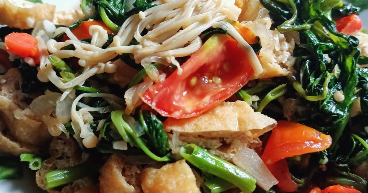 65 resep olahan kangkung jamur enoki enak dan mudah - Cookpad