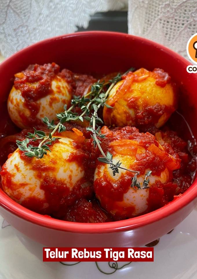 Resipi 👩‍🍳Telur Rebus Tiga Rasa oleh Mahadiah - Cookpad