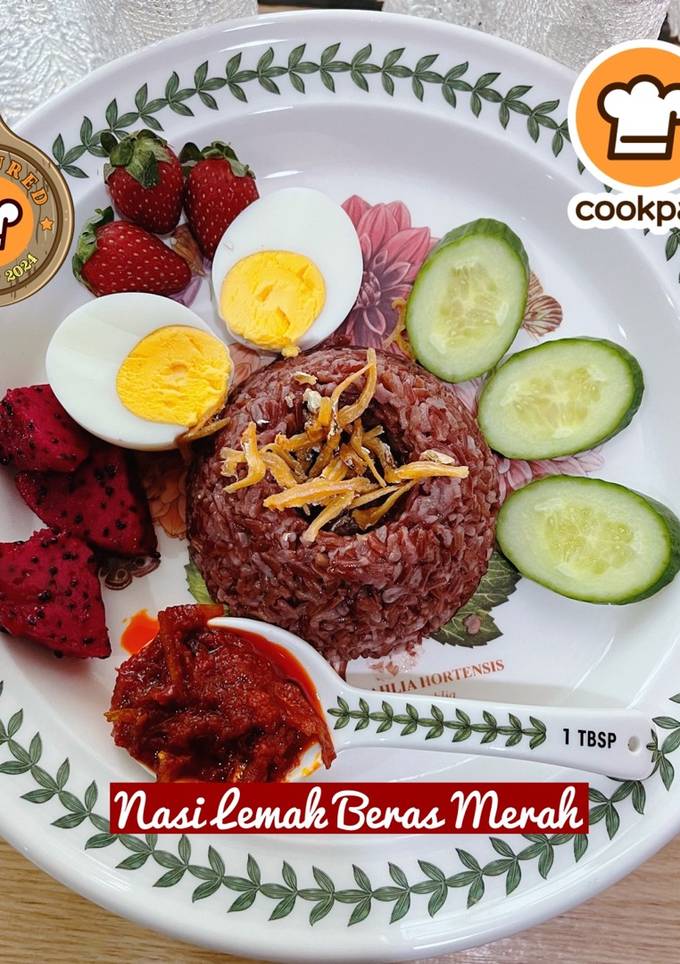 Resipi 👩‍🍳Nasi Lemak Beras Merah🩷 oleh Mahadiah - Cookpad