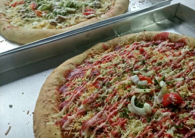 Resep American Pizza double cheesy oleh Andrea DW - Cookpad