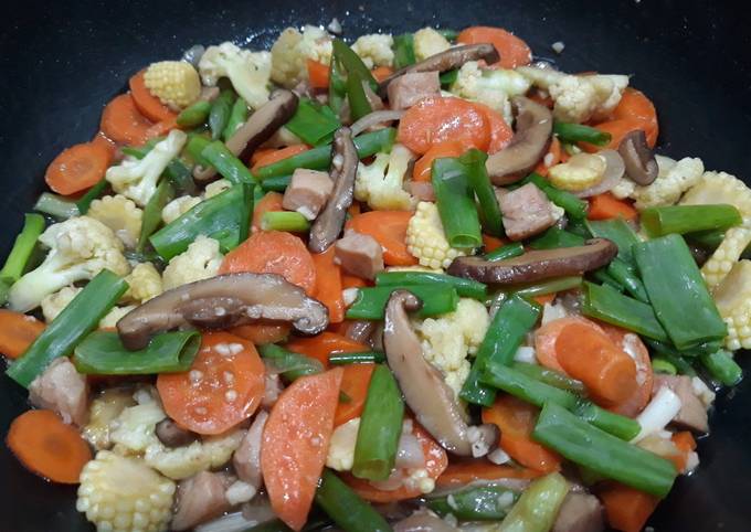 Resep CAH SAYURAN DENGAN JAMUR SHITAKE & AYAM ASAP (SCB) oleh Bulbul ...