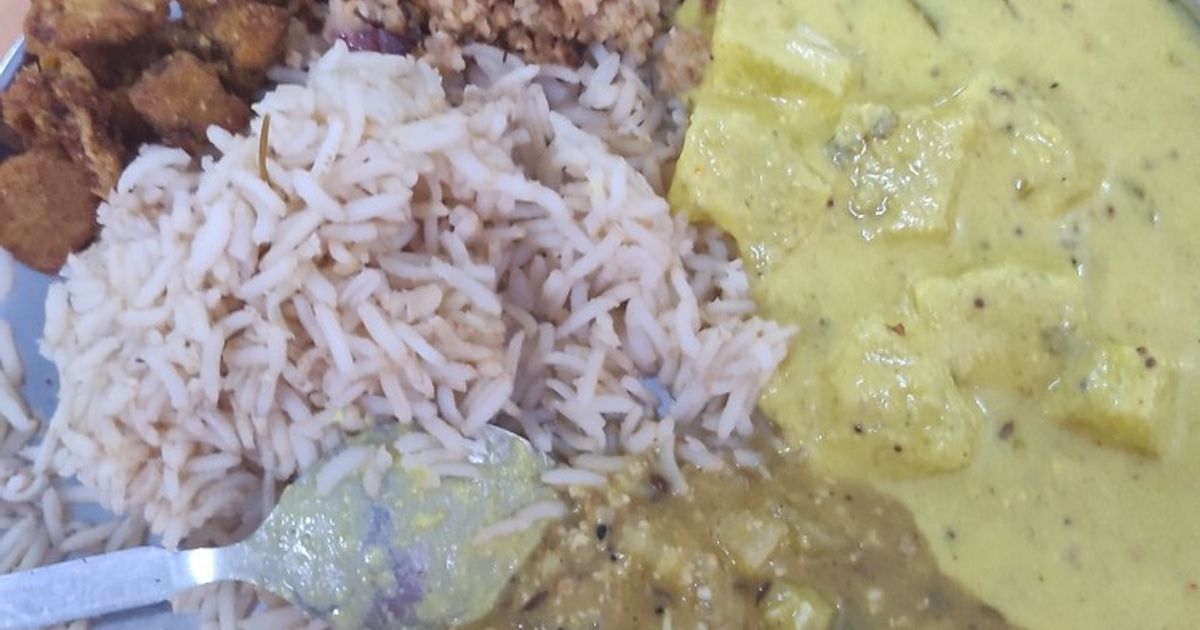 #Lbc#Brown Rice,South Indian Kadi,Arabhi Subji,Pumpkin Subji# Recipe by ...