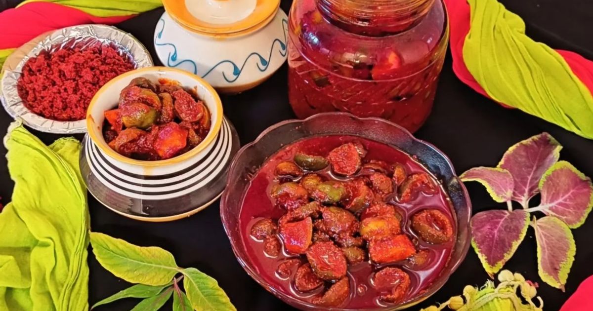 Gum Berry/Glue Berry Raw Mango Pickle (Gunda Keri Athanu) Recipe by ...