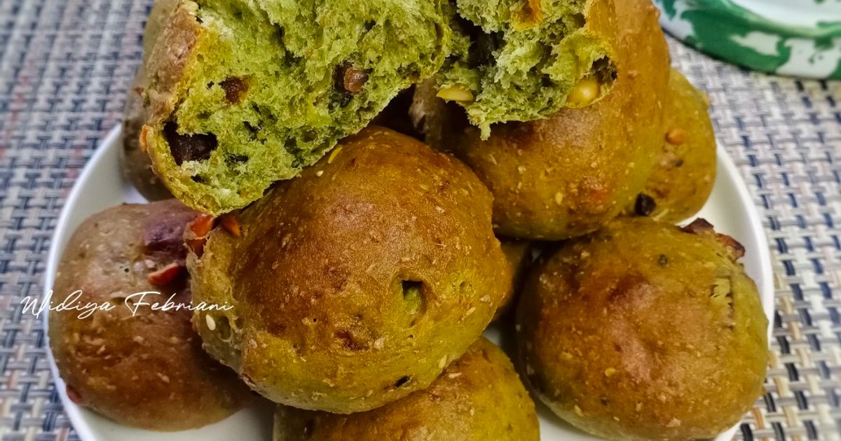 Resep Roti Gandum Matcha Sourdough Discard (Dgn 7 Topping & Eggless ...