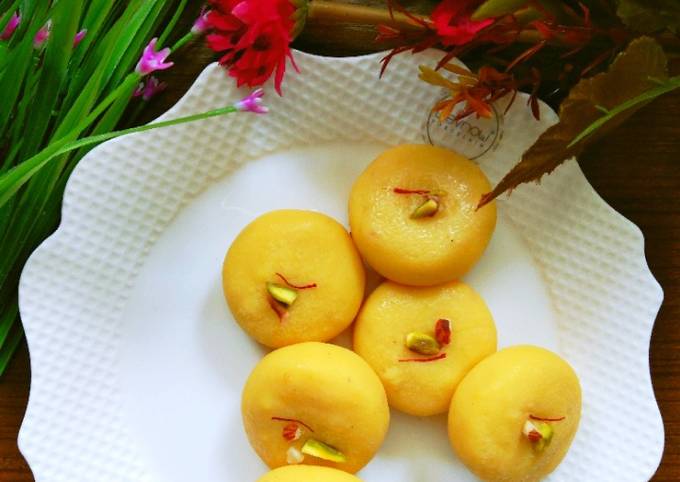 Instant Kesar Peda Recipe by Monika Sharma - Cookpad
