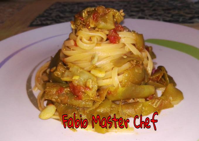 Ricetta Linguine con Taccole, Pomodorini Freschi Finocchietto Selvatico ...