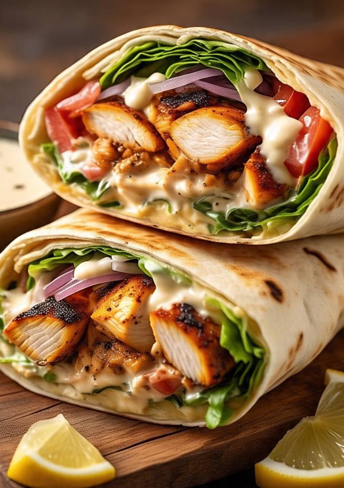Chicken Shawarma Wraps Recipe by AI_Recipes - Cookpad