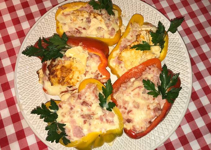 Morrones rellenos Receta de Laura Honegger Montero- Cookpad