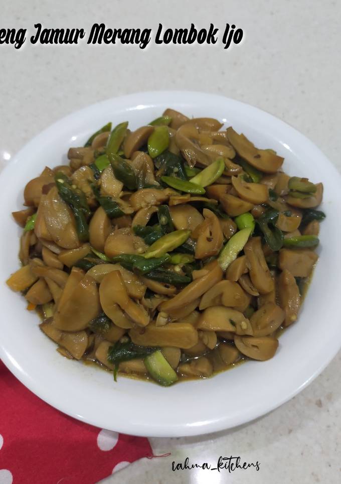 Resep Oseng Jamur Merang Lombok Ijo oleh Rahma_Bunda Radit & Rafa - Cookpad