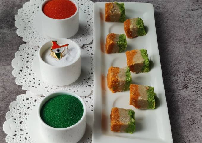 Tricolour wheat flour burfi Recipe by Rutuja Patil |Ek_KolhaPuri - Cookpad