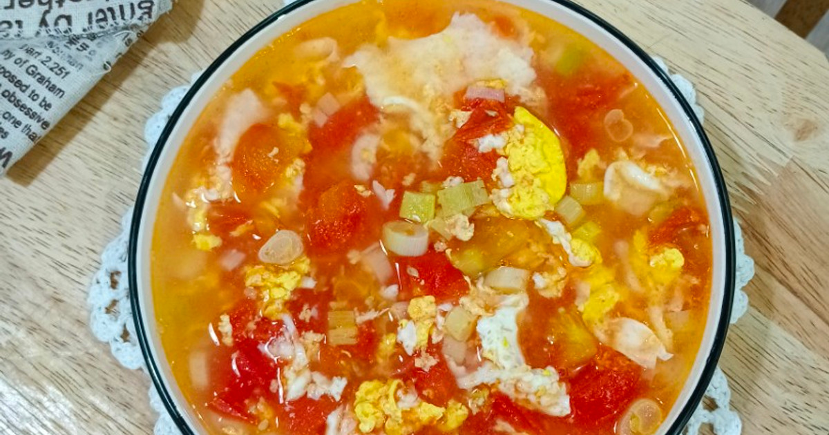 Resep Tan Hua Tang (Sup Telur Tomat) oleh Novi Eka Yanti - Cookpad