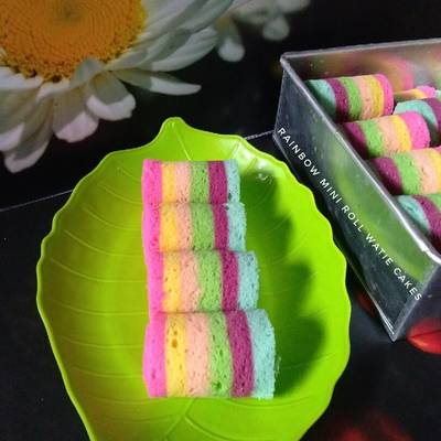Resep Rainbow mini roll cake oleh Dapur Koe - Cookpad