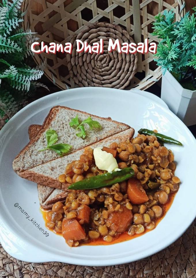 Resipi 💛 Chana Dhal Masala /Kacang Kuda & Dhal Kuning Masak Kari Kering ...