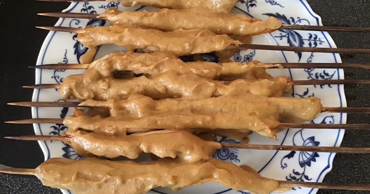 California Farm Seitan Mock Pork Sateh In Peanut Sauce Recipe By Hobby ...