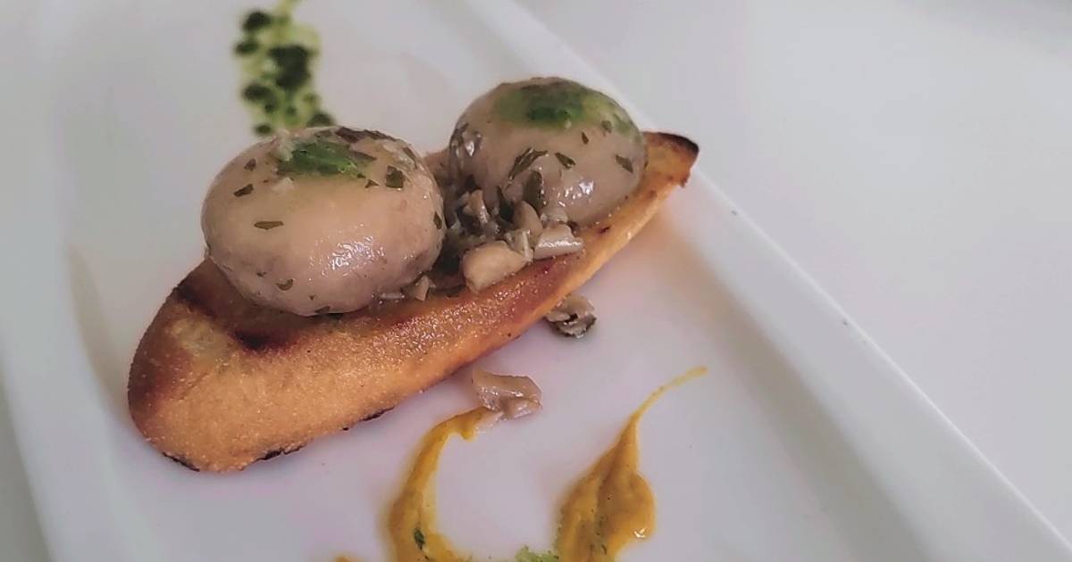 Pincho de champiñones en salsa verde Receta de Izaskun Ferreiro Inza ...