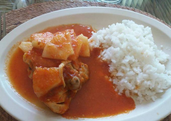 Pollo con piña Receta de Astrid- Cookpad
