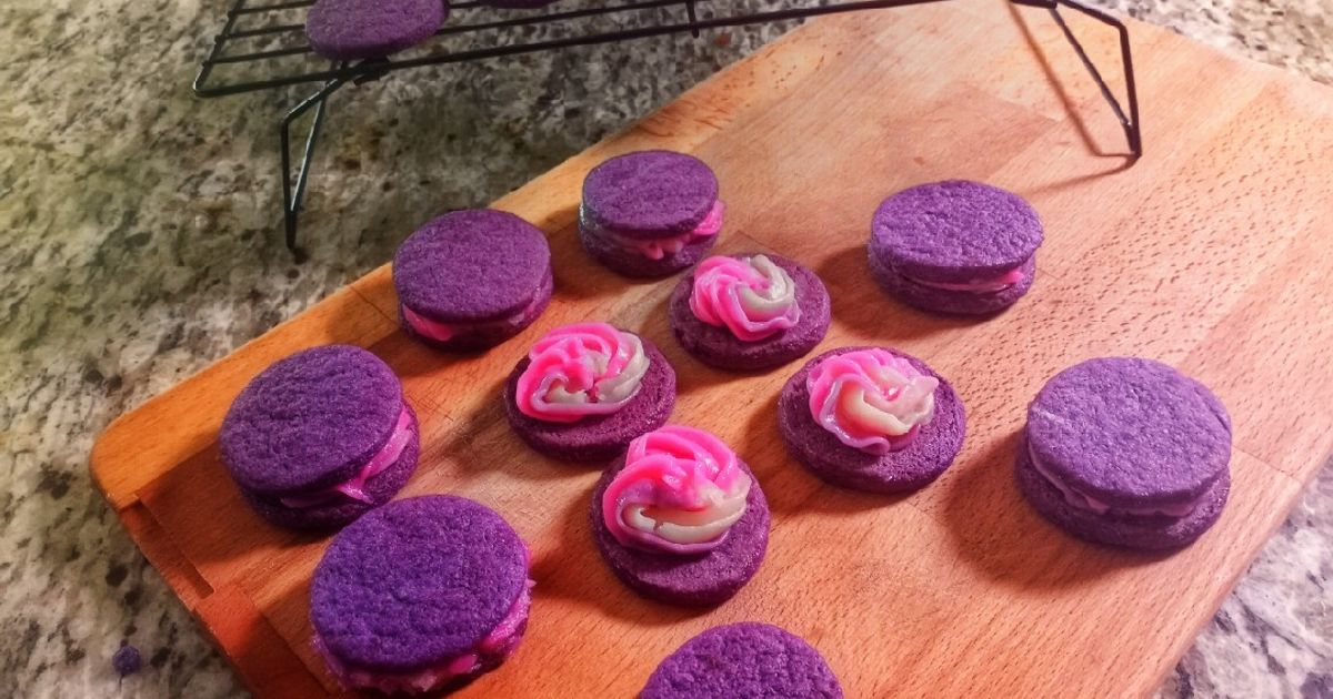 Purple Buttercream Sugar Cookie Sandwiches Recipe by CookingCurious