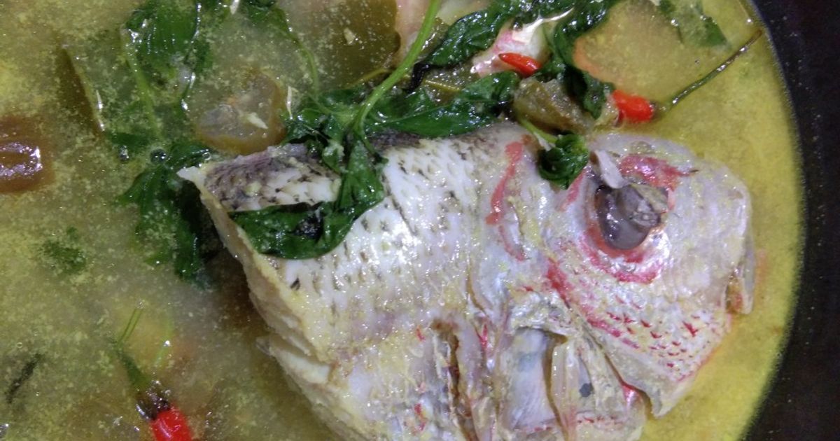 Resep Kepala Kakap Kuah Kuning(week 9 Golden Apron) oleh Melissa ...