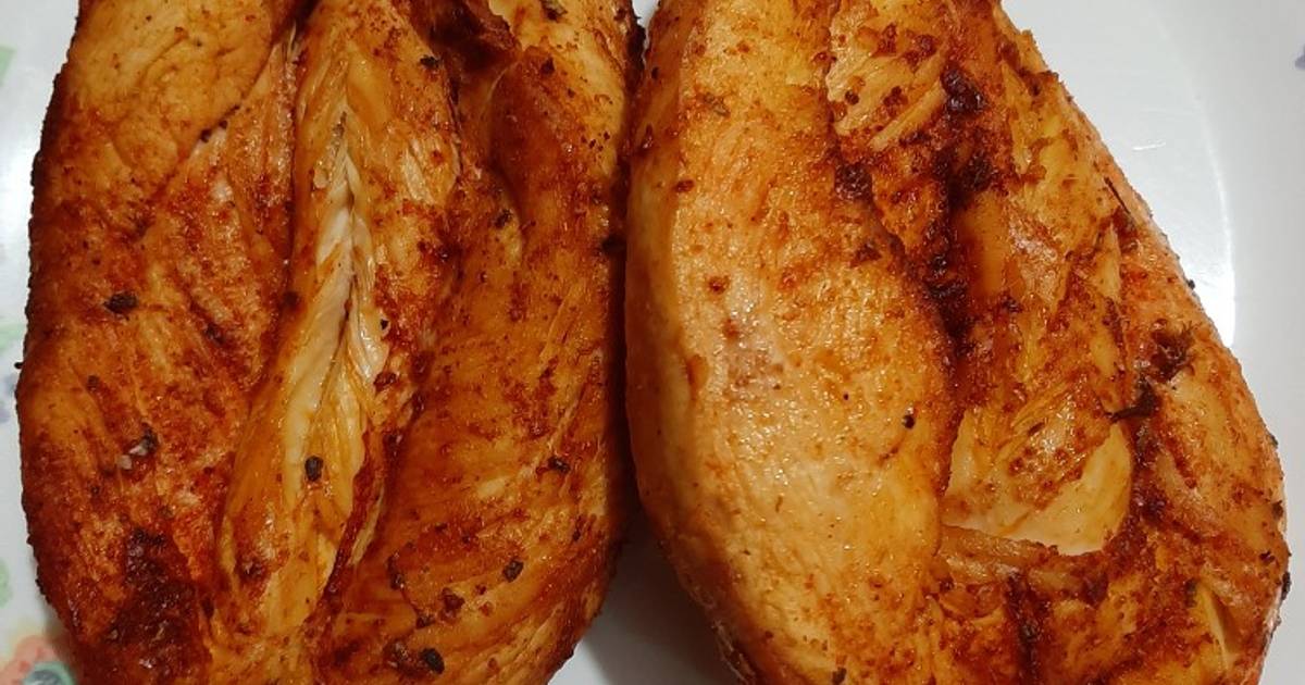 Pechuga de pollo en freidora bien sazonada Receta de Esther Soto- Cookpad