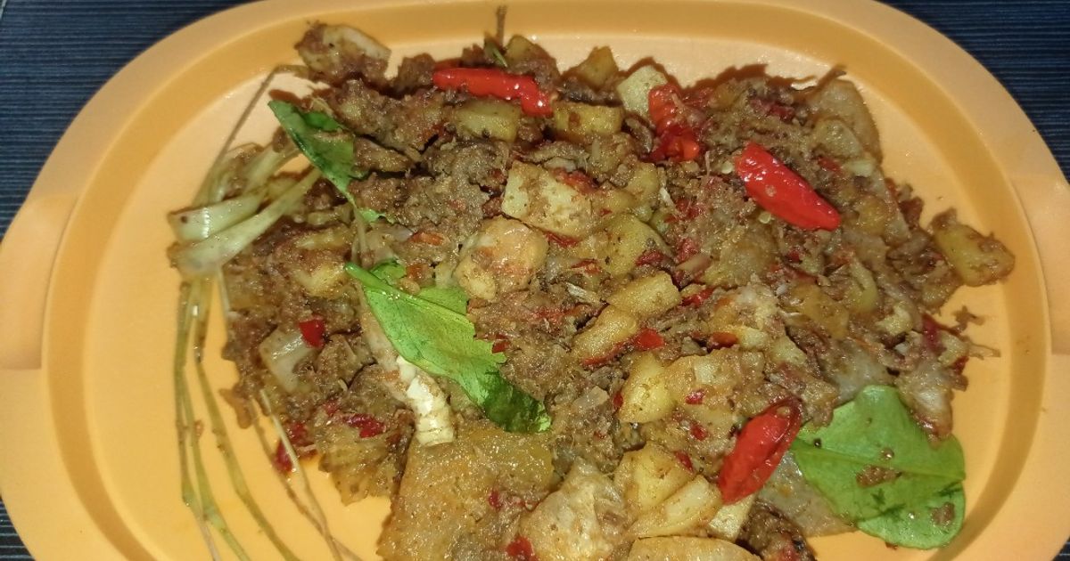 Resep sambel goreng kentang krecek sapi rumahan enak dan mudah - Cookpad