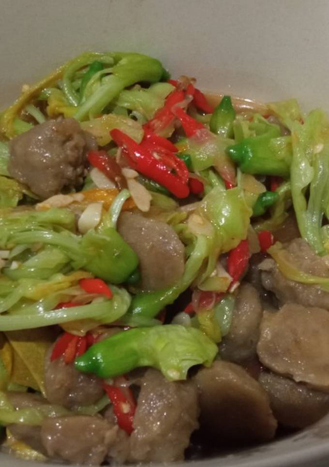 Resep Tumis bunga turi dan bakso oleh Reni - Cookpad