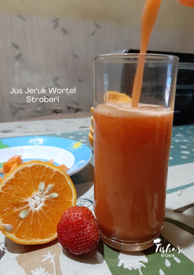 Resep 188. Jus Jeruk Wortel Stroberi oleh Tisha's Kitchen - Cookpad