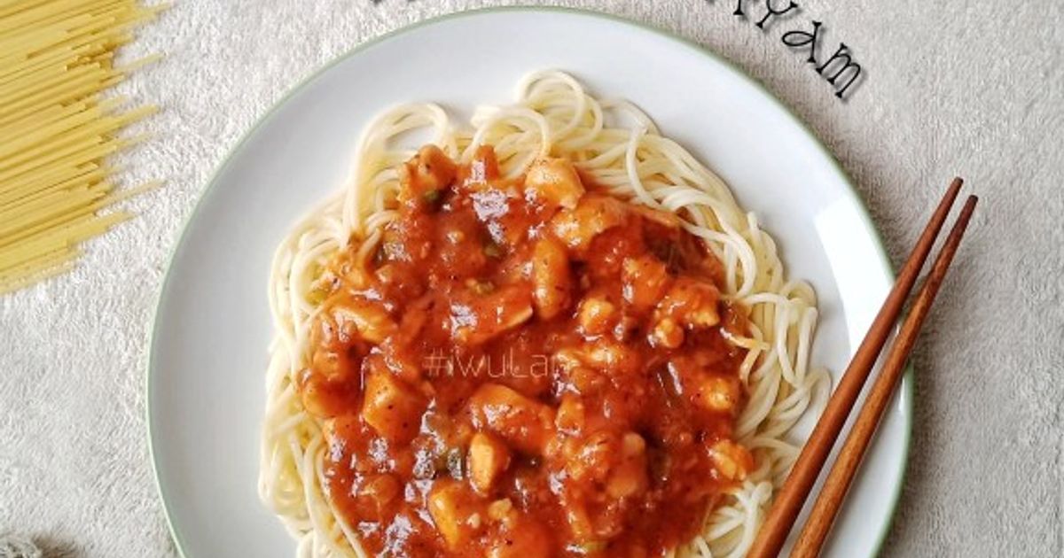 Resep Spaghetti Ayam oleh DyahWuLan Bae - Cookpad