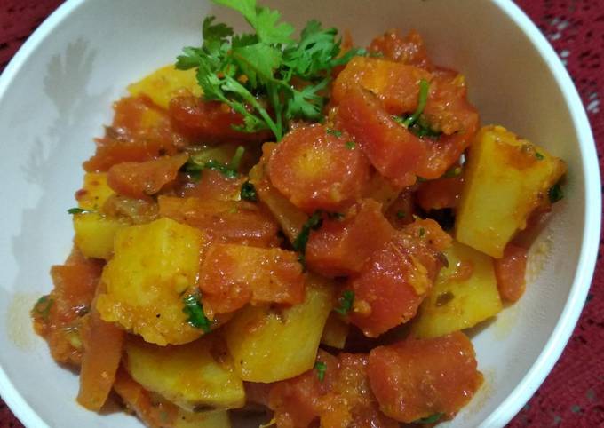 Carrot aloo sabji Recipe by Dhruti Chaitanya Shah - Cookpad