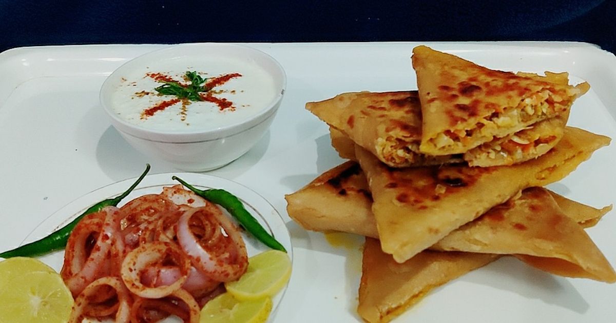 Veg Mughlai Paratha With Lacha Pyaz And Dahi Recipe by Krishna N Sahu ...