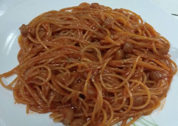 Resep Spaghetti sosis lengkap dengan step by step #28juli2018 oleh Nova ...