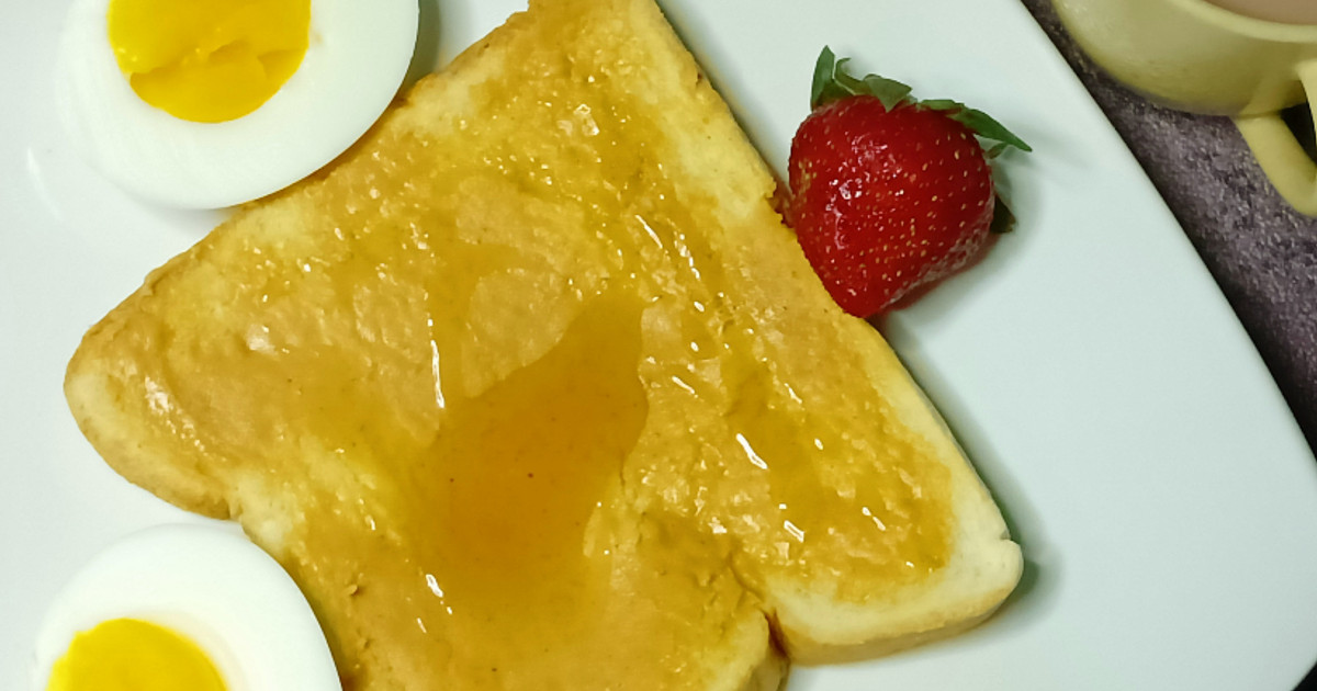 Resep 608. Carbo Loading (Breakfast) : Roti Selai Kacang Madu oleh ...