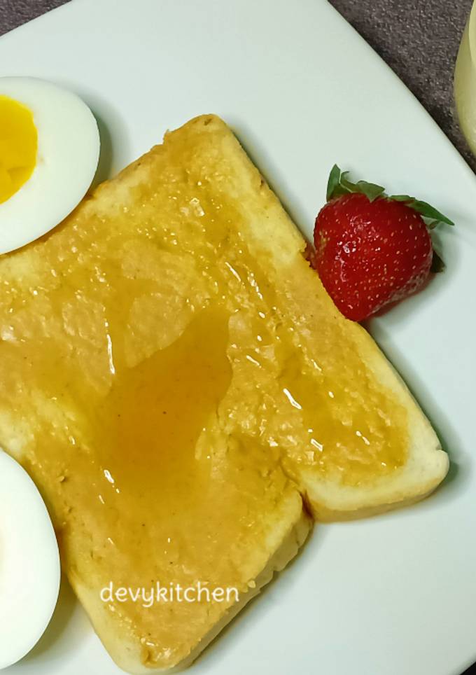 Resep 608. Carbo Loading (breakfast) : Roti Selai Kacang Madu oleh ...