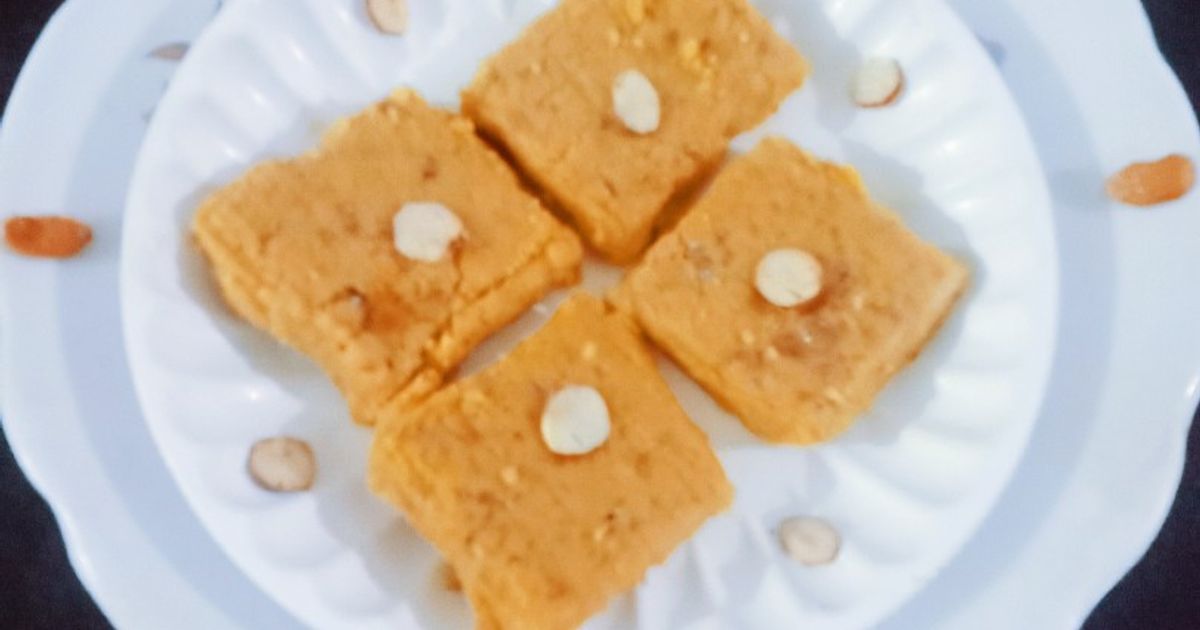 Delicious Healthy Tasty Gram Flour Dry Fruits Burfi Recipe by Ramaben ...