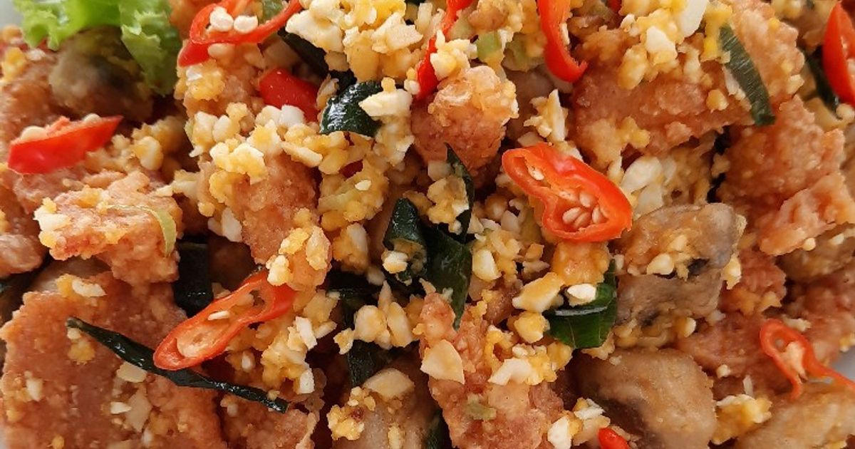 Resep Salted Egg Chicken Mushroom oleh Tan Liana Irawan - Cookpad