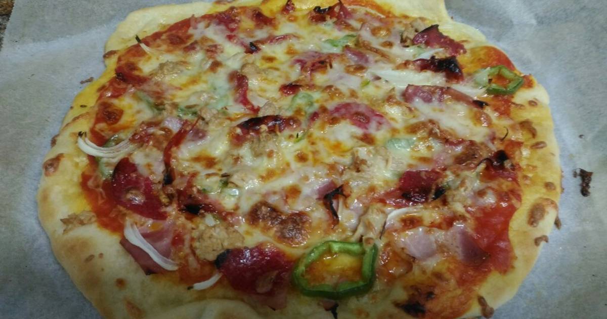 Pizza de jamon y pimientos - 172 recetas caseras- Cookpad
