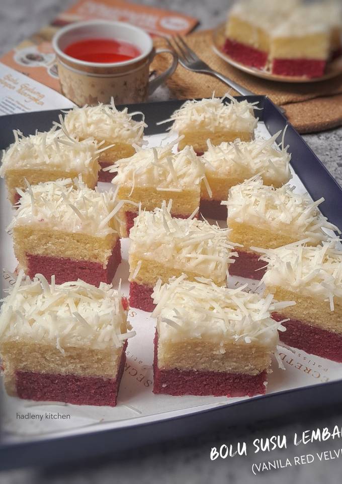 Resep Bolu Susu Lembang 3 Rasa (Vanila, Keju & Red Velvet) oleh Hadleny ...