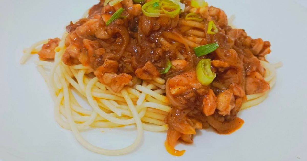 Resep Chicken Bolognese Spaghetti |Spaghetti Ayam Saus Tomat oleh Intan ...