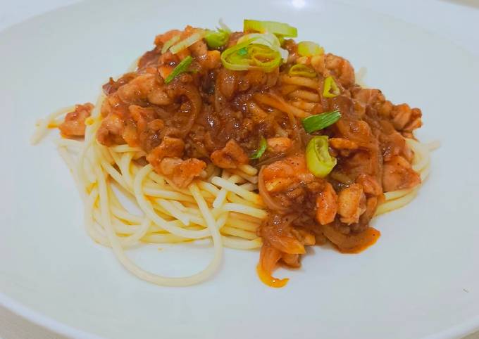Resep Chicken Bolognese Spaghetti |Spaghetti Ayam Saus Tomat oleh Intan ...