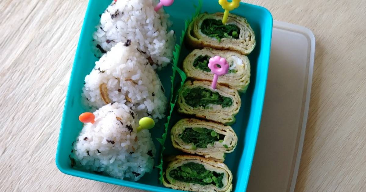 Resep Telur gulung bayam + Nasi Rumput laut oleh Yuli Tiarni - Cookpad