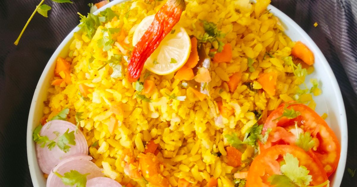 Poha (Masala Poha For Light And Healthy Breakfast) Recipe by Jyoti ...