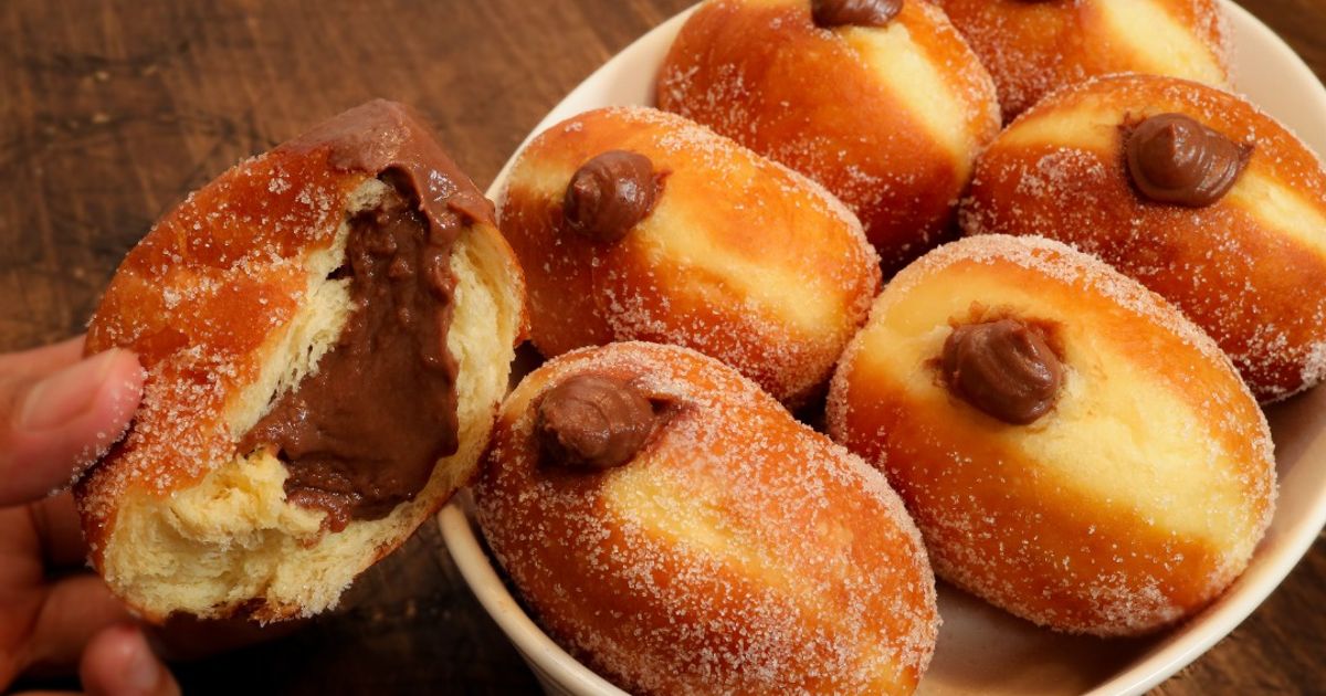 Chocolate Custard Cream Donuts [ No Oven ] Recipe By Daruma Cooking