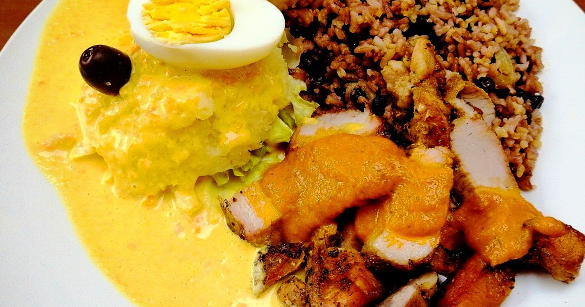 Papa Huancaina, Arroz De Frijoles Y Puerco Ahumado Receta de carunovi ...