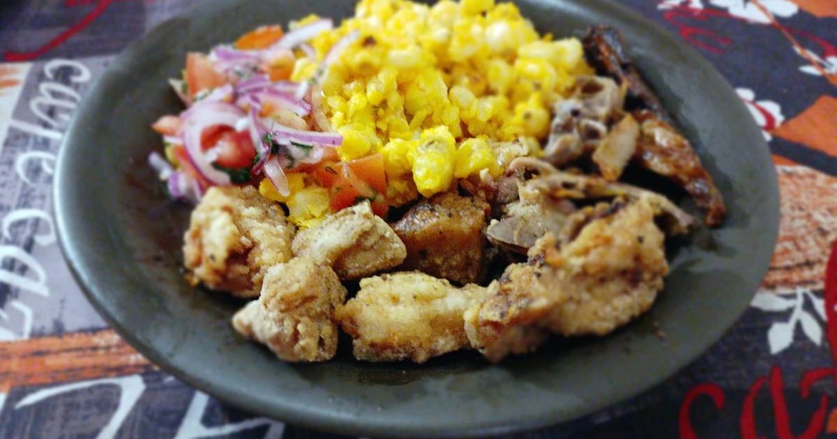 Mote con Chicharrón de Pollo Receta de vepi73- Cookpad